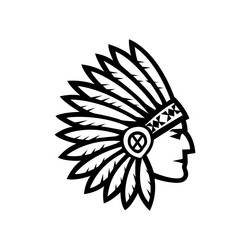 Colourful native indian line art logo design Vector Image