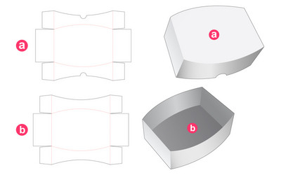 Flip round box die cut template Royalty Free Vector Image