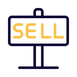 Sell sign board is set on the ground Royalty Free Vector