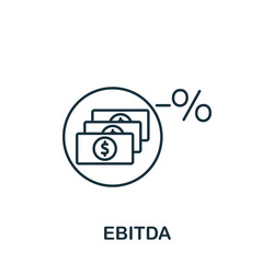 Ebitda icon monochrome simple policy Royalty Free Vector