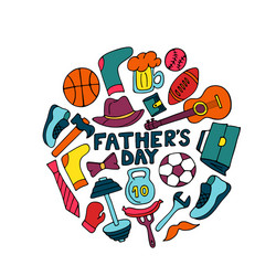 Father s day banner in doodle style men Royalty Free Vector