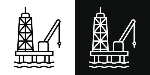 Oil platform icon set offshore rig Royalty Free Vector Image