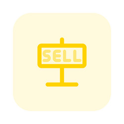 Sell sign board is set on the ground Royalty Free Vector