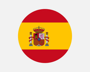 Spain flag round shape Royalty Free Vector Image