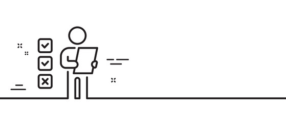 Voting ballot paper line icon vote checklist sign Vector Image