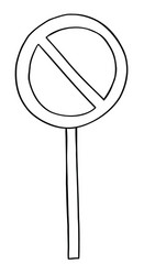 Cartoon forbidden sign Royalty Free Vector Image