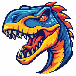 Esport logotype dinosaur icon sticker t-rex Vector Image