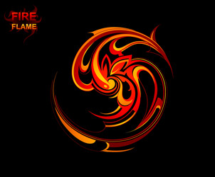 Fire flame tribal tattoo Royalty Free Vector Image