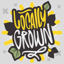 Local product hand drawn brush lettering Vector Image