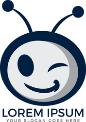 Alien face logo design Royalty Free Vector Image