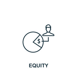 Private equity outline icons collection Royalty Free Vector