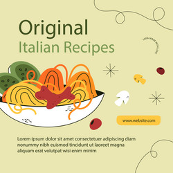 Italian restaurant posts template Royalty Free Vector Image