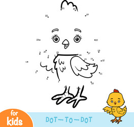 Numbers game dot to for children chicken Vector Image