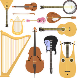 Bowed string instruments Royalty Free Vector Image