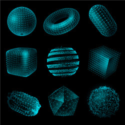 3d shapes icon set Royalty Free Vector Image - VectorStock