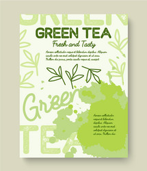 Green tea poster or banner typography design Vector Image