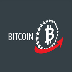 Bitcoin logo black and white Royalty Free Vector Image