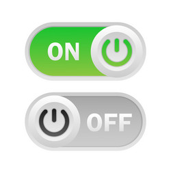 Toggle switch on and off white background Vector Image