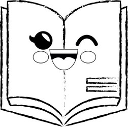 Book cartoon smiley Royalty Free Vector Image - VectorStock