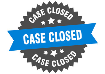Case closed sign grunge black stamp Royalty Free Vector