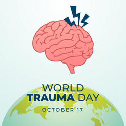 Flyers promoting world trauma day or associated Vector Image