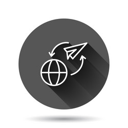 Airplane flight route icon in transparent style Vector Image