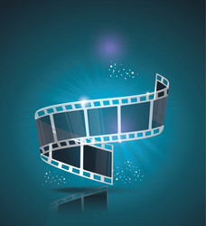 Curved film strip old retro cinema movie strip Vector Image