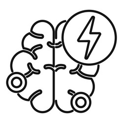 Brain work memory icon outline dementia Royalty Free Vector