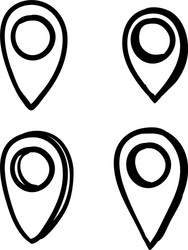 Hand drawn map distance measuring icon doodle map Vector Image