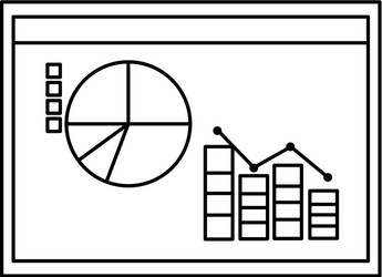 Data chart on a board black and white Royalty Free Vector