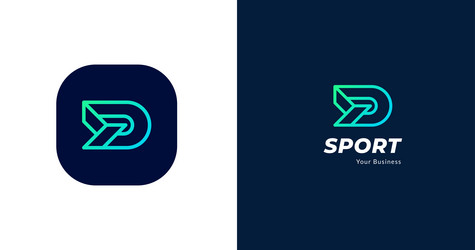 Minimalist letter initial d logo design template Vector Image