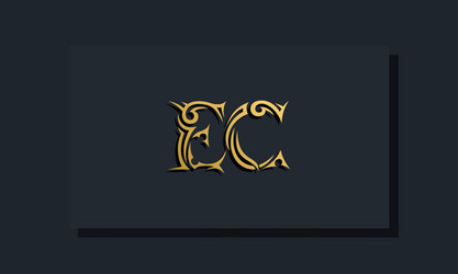 Luxury initial letters ce logo design Royalty Free Vector
