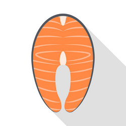 Fish meat icon flat style Royalty Free Vector Image