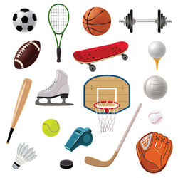 Sport toys set Royalty Free Vector Image - VectorStock