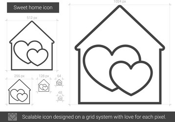Sweet home line icon Royalty Free Vector Image