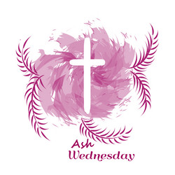 Ash wednesday cross art Royalty Free Vector Image