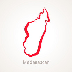 Madagascar - outline map Royalty Free Vector Image