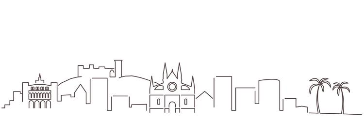One single line drawing of palma de mallorca city Vector Image