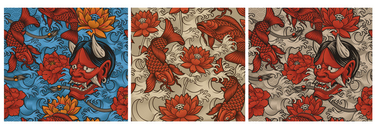 Seamless pattern in japanese style Royalty Free Vector Image