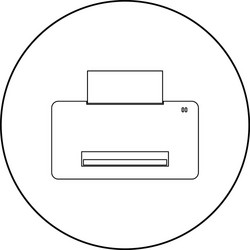 Printer icon black color in circle Royalty Free Vector Image