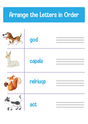 Cute cartoon animals alphabet for children Vector Image