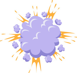 Cartoon explosion bang effect with smoke atomic Vector Image