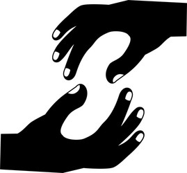 Hands in holding position icon image Royalty Free Vector