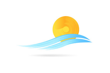 Icon sun wave Royalty Free Vector Image - VectorStock