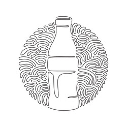 Single one line drawing soft drink in bottle Vector Image