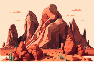 Desert sunset view abstract art background Vector Image