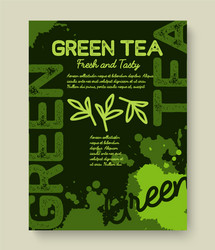 Green tea poster or banner typography design Vector Image