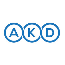 Akd letter logo design on black background Vector Image