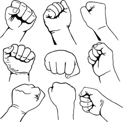 Crossed hands clenched fists Royalty Free Vector Image