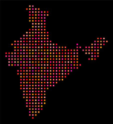Colored pixel india map Royalty Free Vector Image